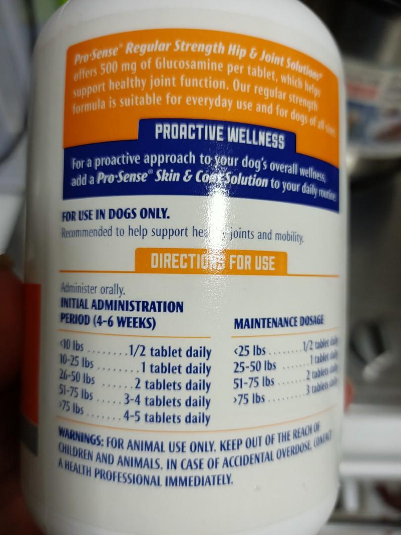 BNIB SUPPLEMENT FOR DOG PROSENSE HIP & JOINT SOLUTIONS REGULAR STRENGTH ...