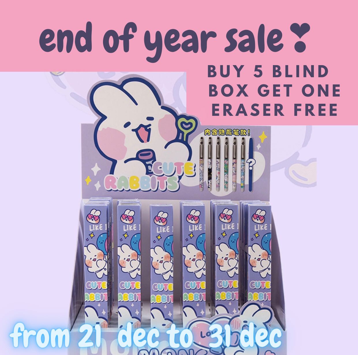 Bunny blind box black gel pen, Hobbies & Toys, Stationery & Craft ...