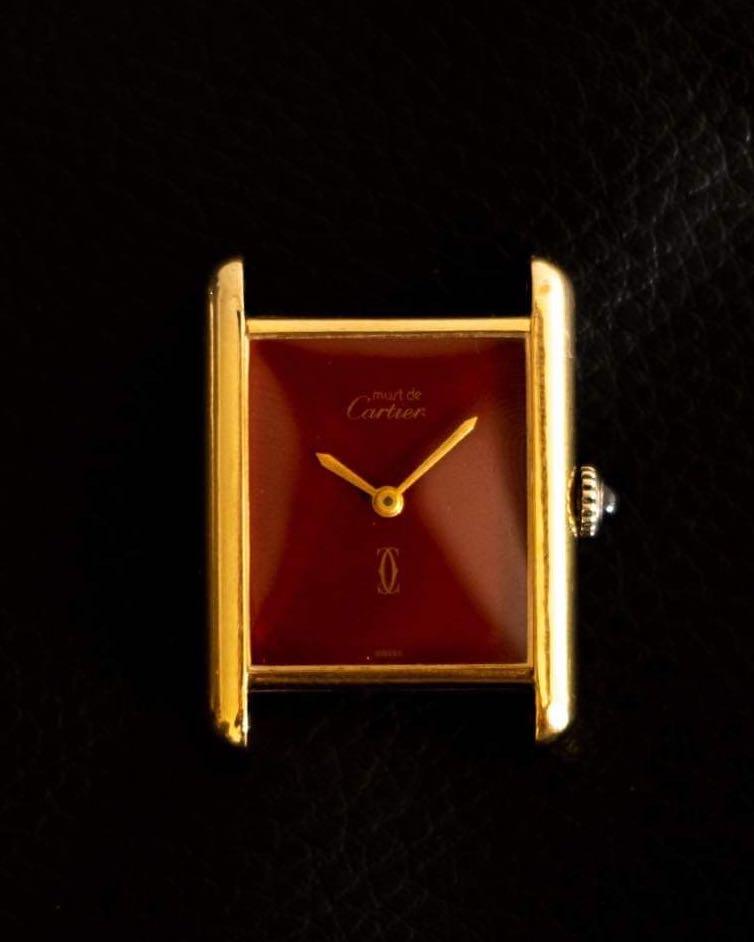 Cartier tank must de Rouge Red mechanical, Luxury, Watches on Carousell