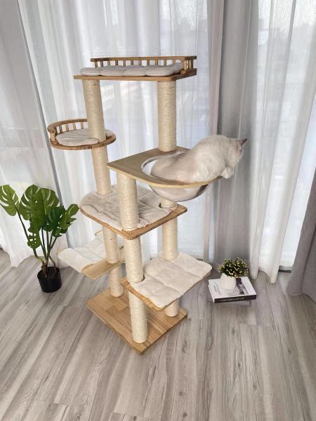 Cat Wooden Palace Cat Tree Villa Space, Pet Supplies, Homes & Other Pet ...