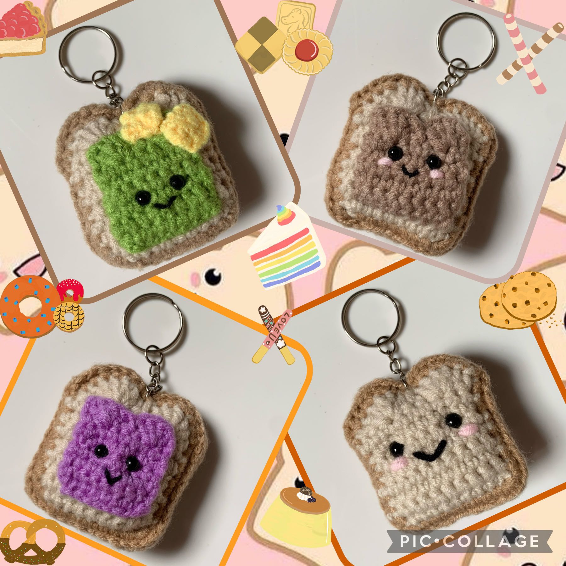 Crochet Toast | Kaya Butter Toast| Peanut Butter Toast | Grape Jelly ...
