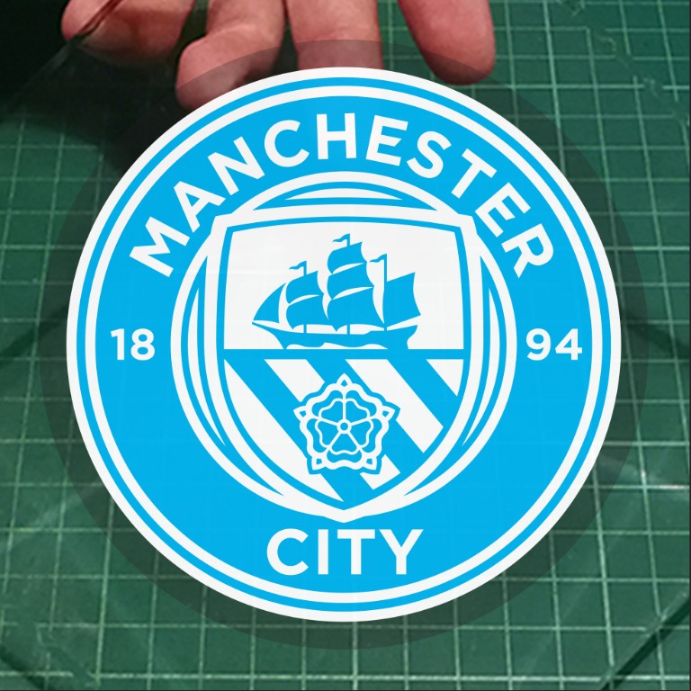 EPL / BPL Manchester City Football Club . Static Cling Car Decals ...