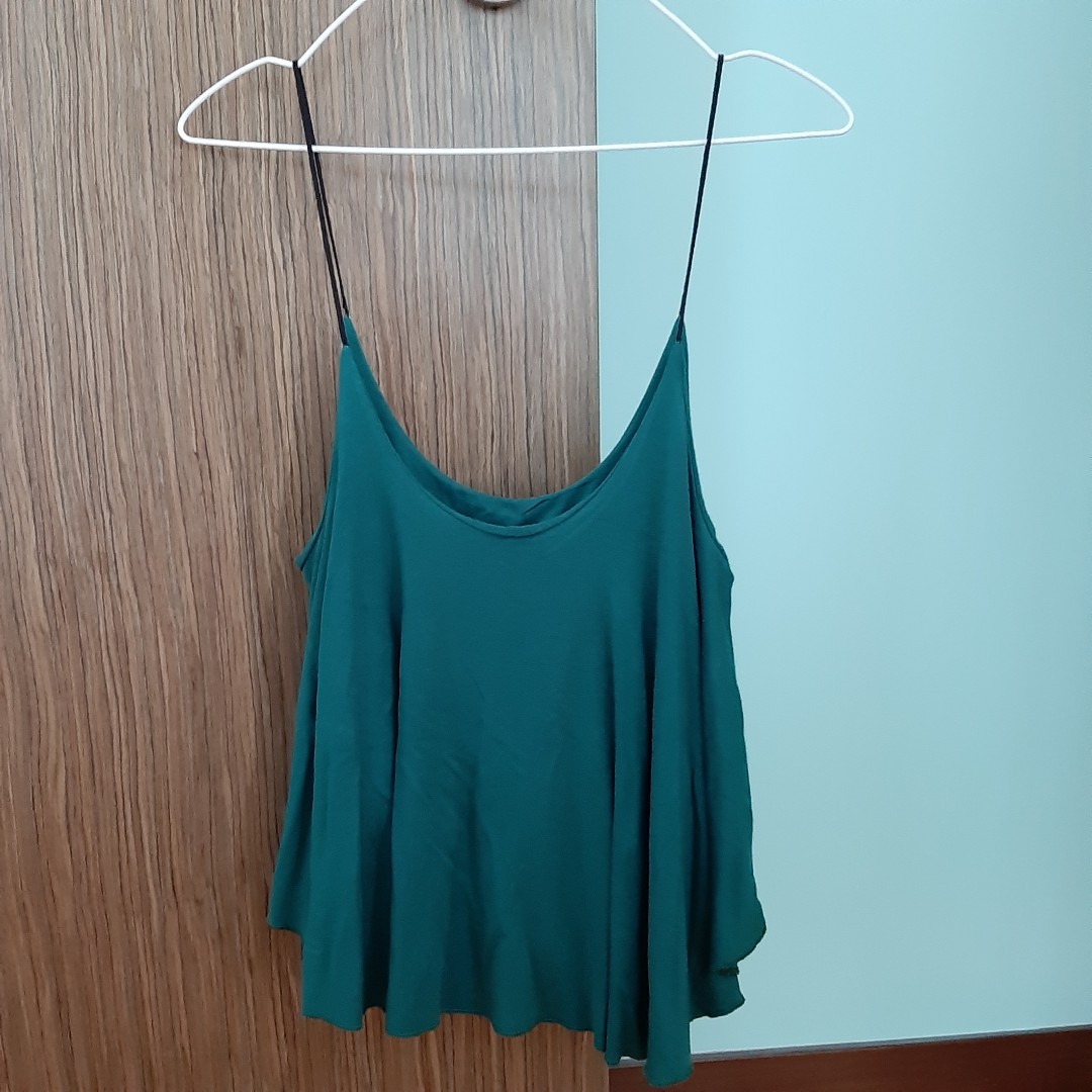 Forest Green Spag Top, Women's Fashion, Tops, Sleeveless on Carousell
