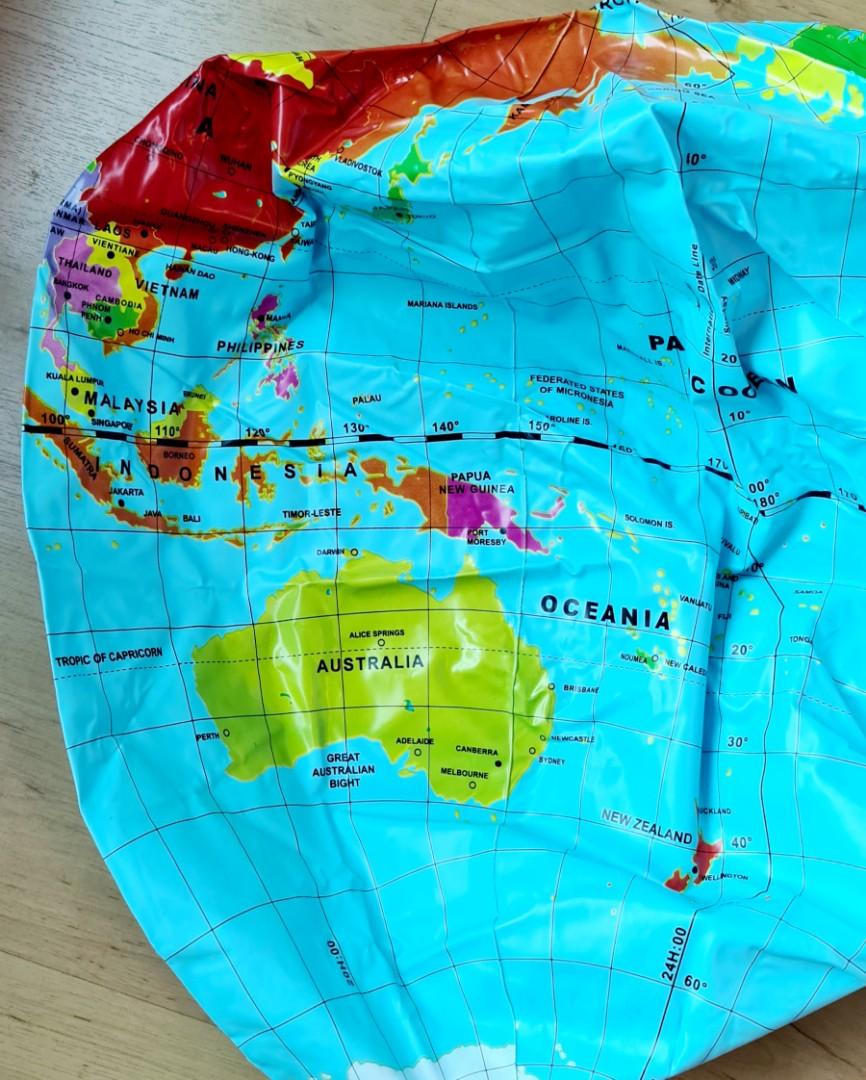 Giant inflatable globe (ball), 72 cm, Hobbies & Toys, Toys & Games on ...