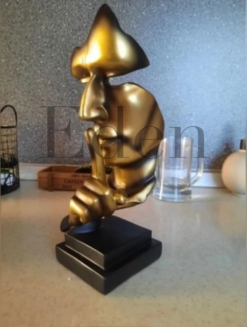 Golden Silence Statue Abstract Sculpture, Furniture & Home Living, Home ...