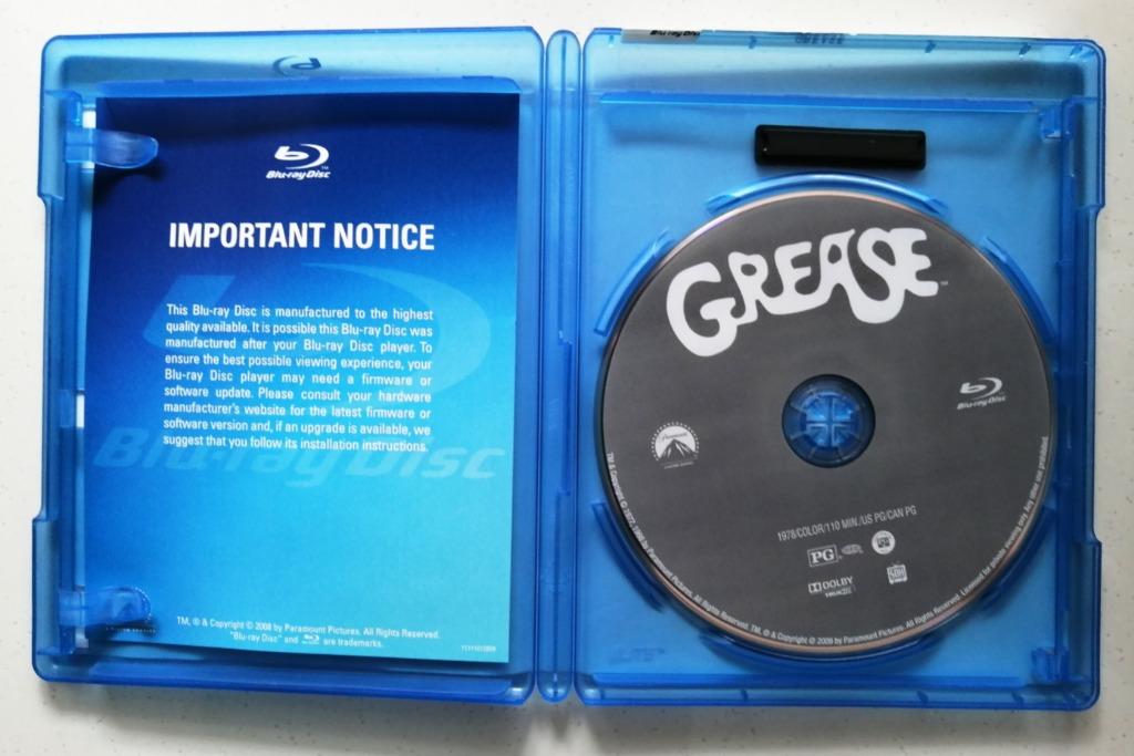 Grease (Genuine Blu-Ray, Amazon USA Imported Bluray, 1080p 16x9 Dolby ...