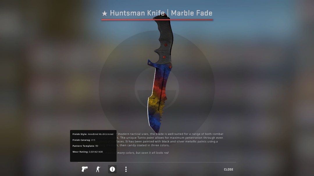 Huntsman Knife Marble Fade FN CSGO KNIFE, Video Gaming, Gaming ...