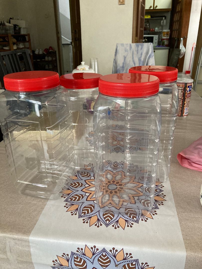 Large plastic containers, plastic boxes for kueh, Furniture & Home ...