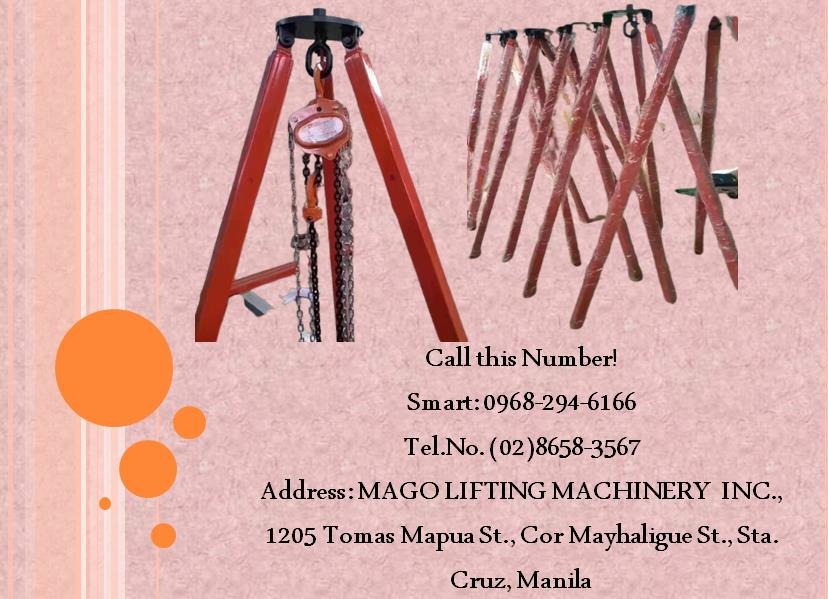 Lifting Tripod with Chain Block, Commercial & Industrial, Industrial ...