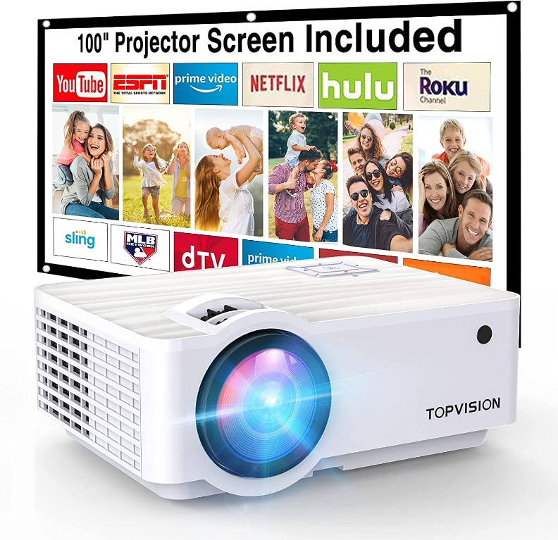 Mini Projector, Top Vision 5500 Lux Home Cinema Video Projector With ...