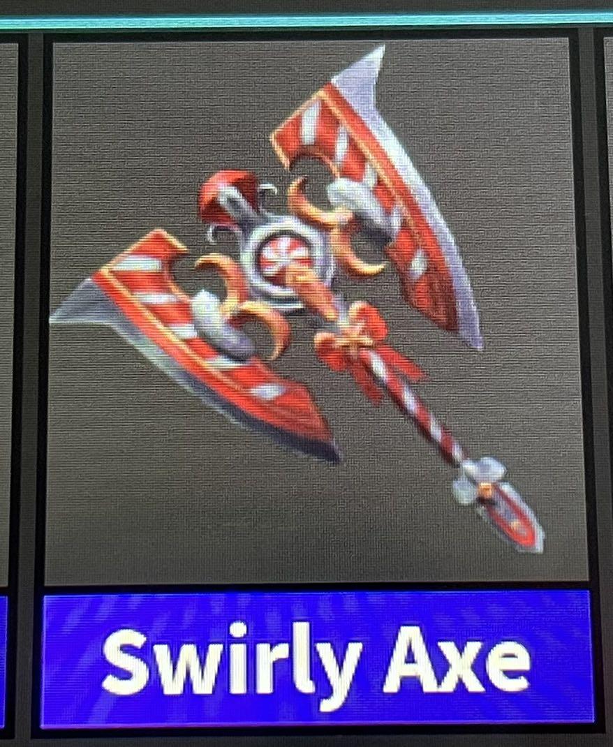 Mm2 swirly axe roblox, Video Gaming, Gaming Accessories, In-Game Products on Carousell