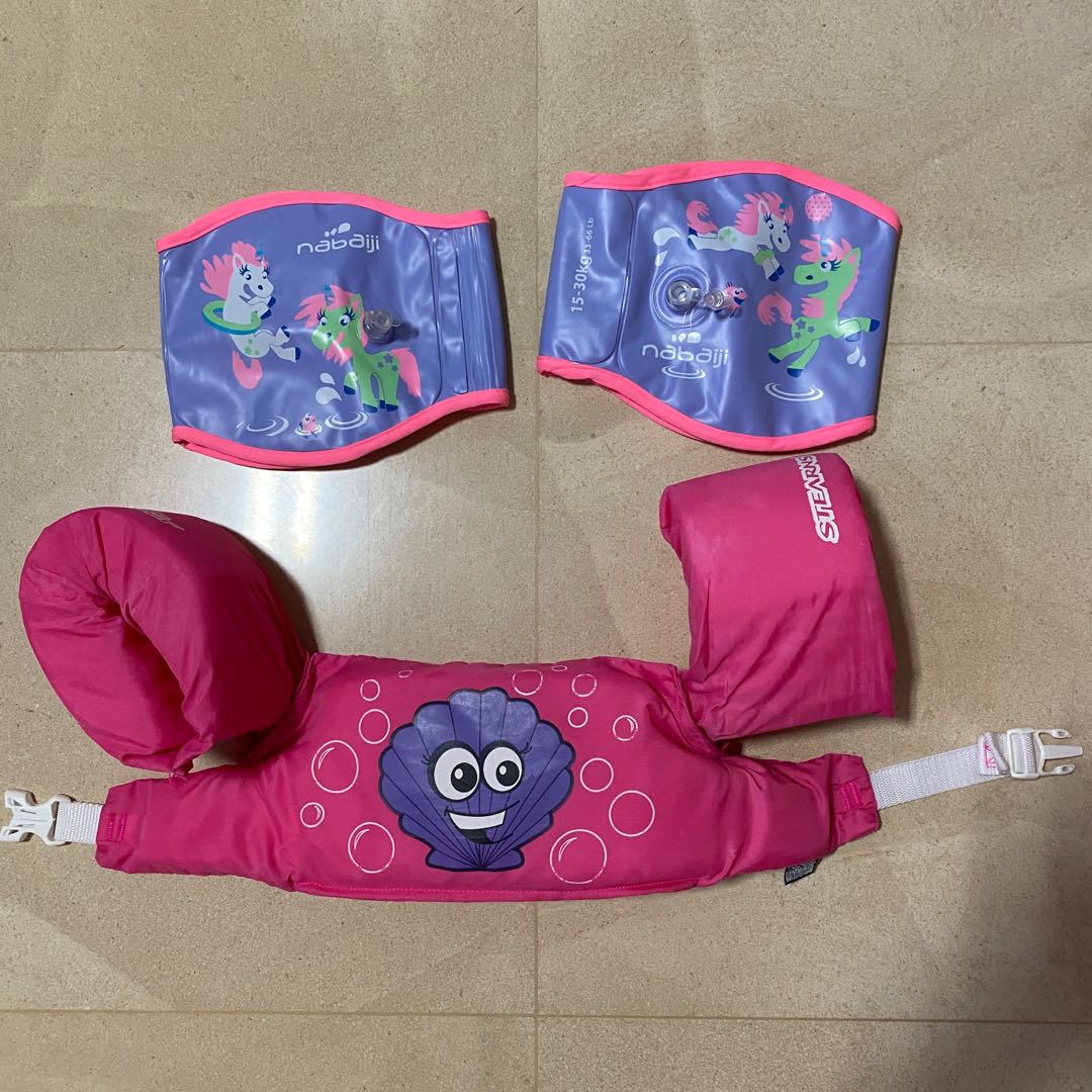 Original stearns swimming float and decathlon inflatable arm floats ...