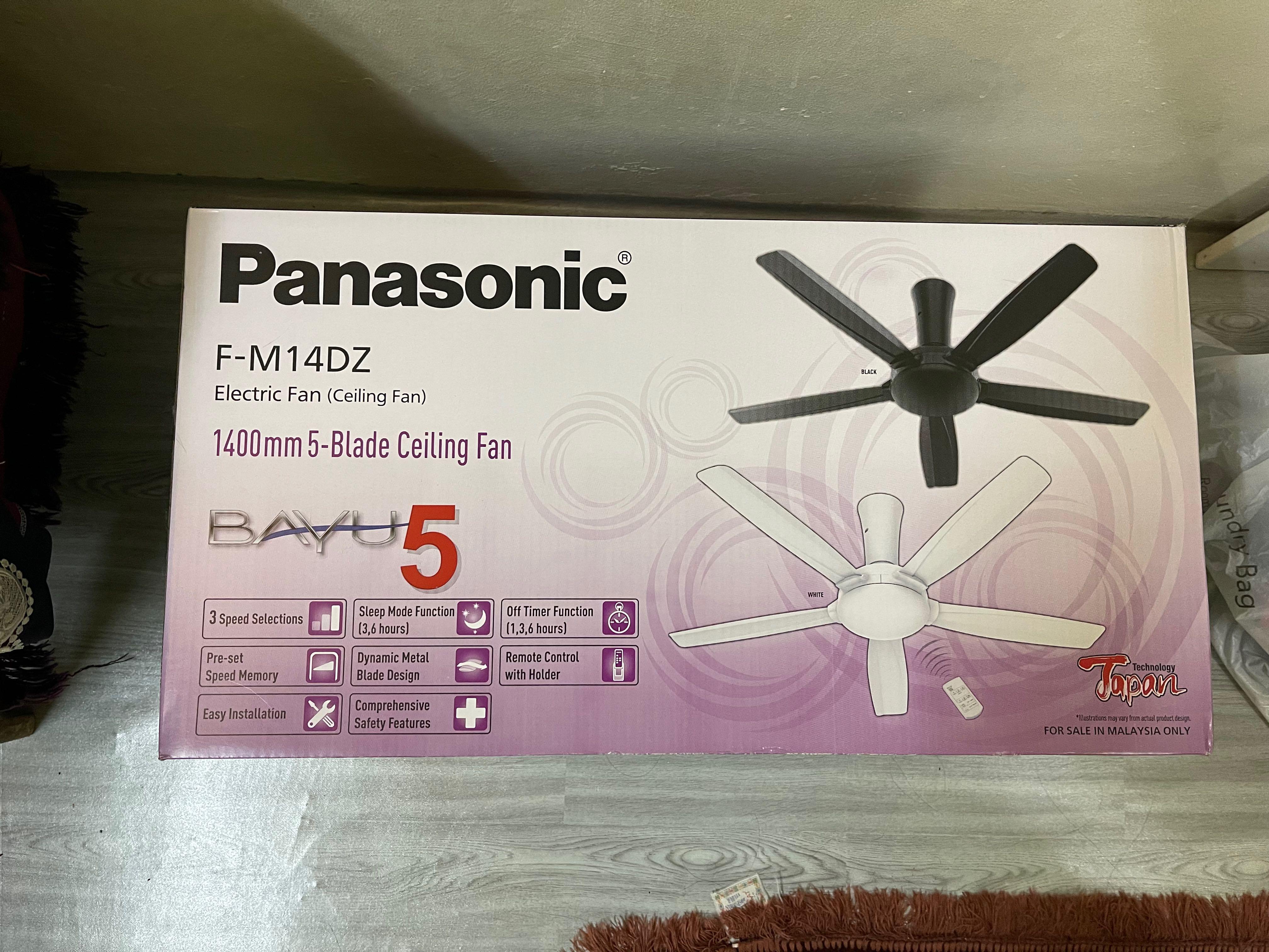Panasonic BAYU 5-Blade Ceiling Fan (56") PSN-FM14DZVBKH, Furniture ...