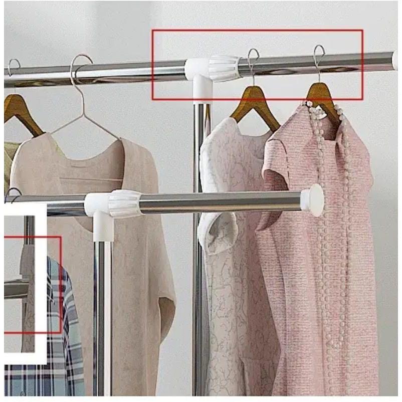 Portable Double Pole Clothes Hanger Rack (Adjustable Height ...