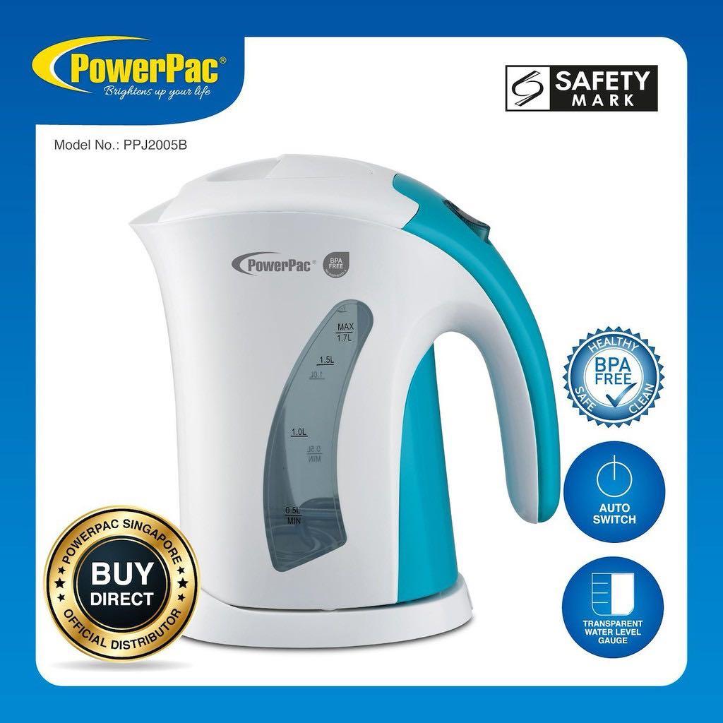 PowerPac 1.7L Kettle Jug With Auto Switch, Furniture & Home Living ...