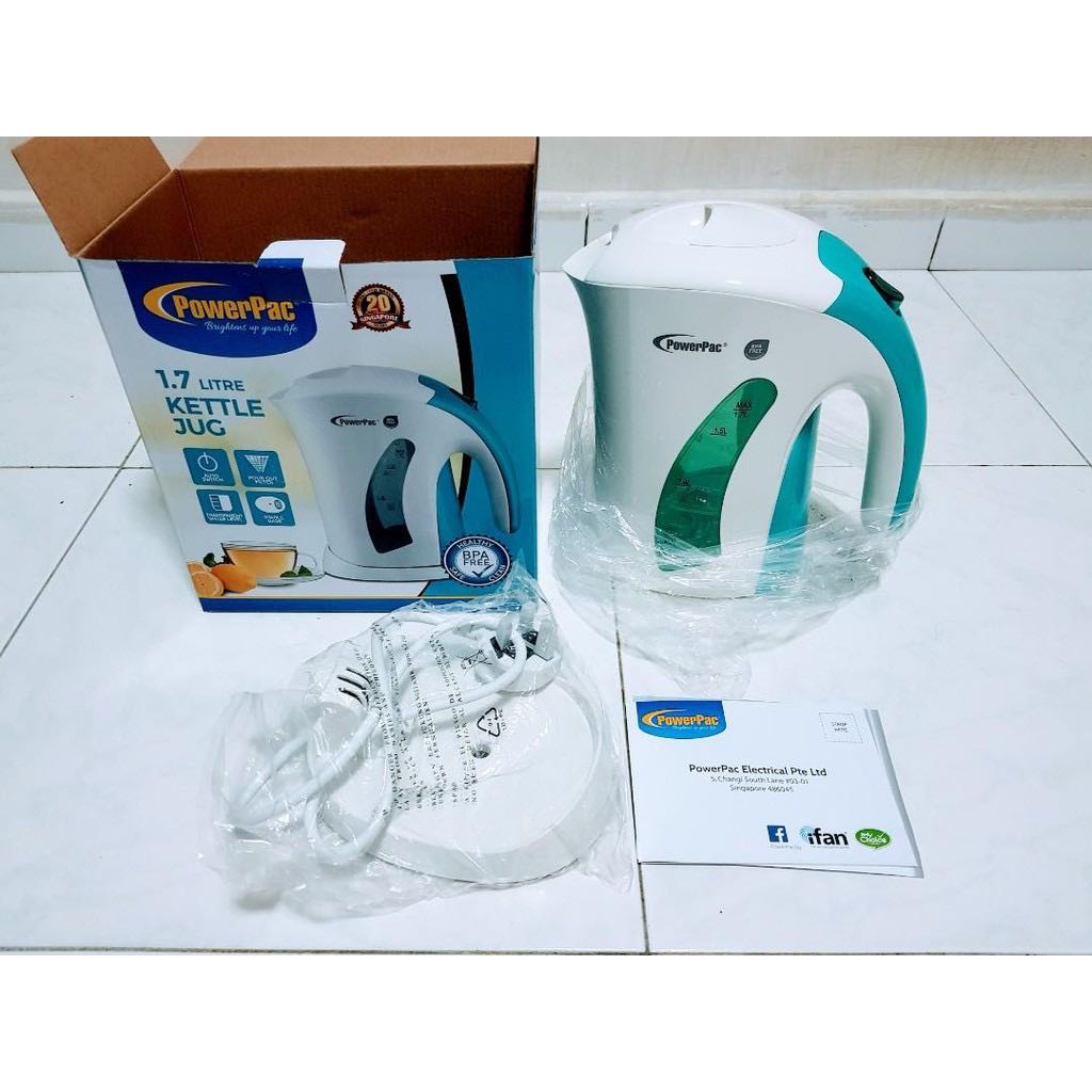 PowerPac 1.7L Kettle Jug With Auto Switch, Furniture & Home Living ...