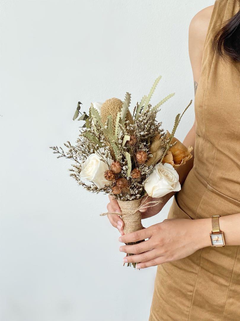 Preserved & Dried Rustic Bridal Bouquet, Hobbies & Toys, Stationery ...