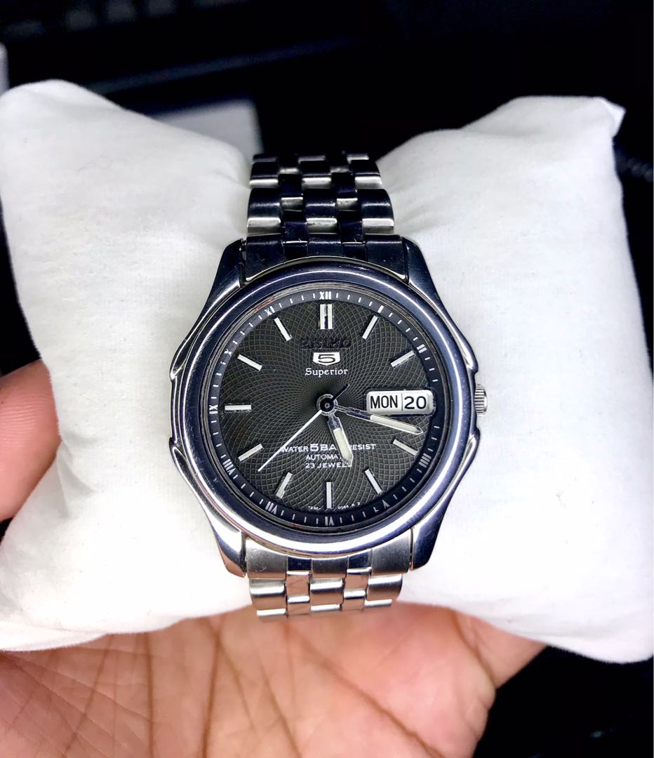 Seiko 5 Superior Black, Men's Fashion, Watches & Accessories, Watches ...