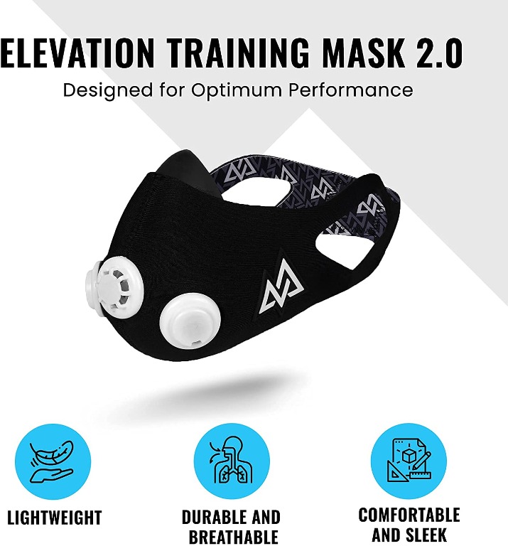 "Training Mask 2.0 [Original Black] Elevation, Fitness Mask, Workout ...