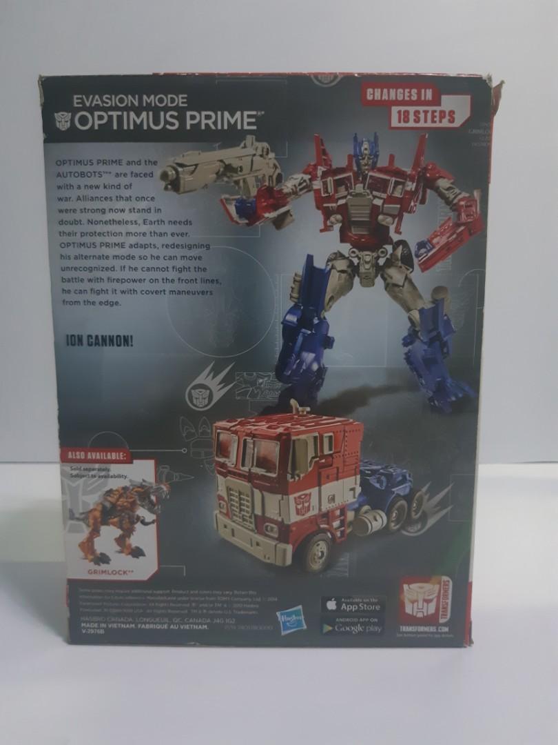 Transformers AOE Evasion Mode Optimus Prime (Back in Box), Hobbies ...