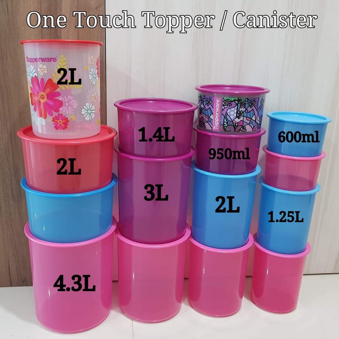 Tupperware One Touch Topper or Canister different sizes, Furniture & Home Living, Kitchenware ...