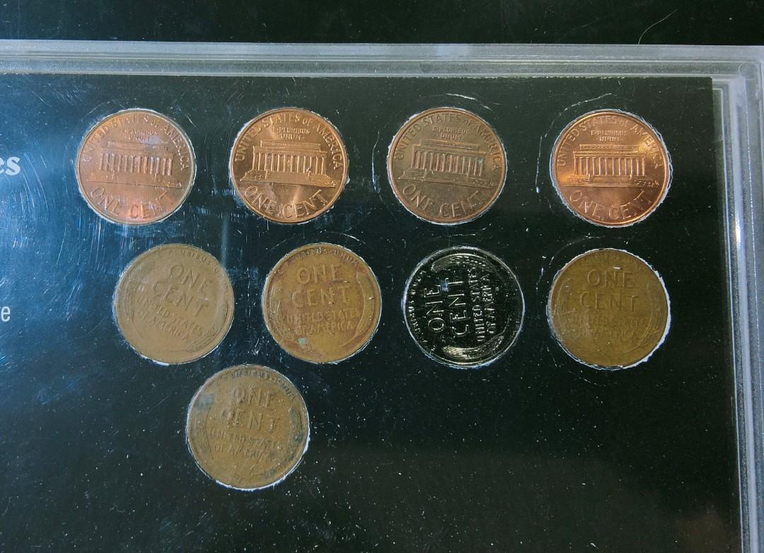 US 9 Decades Of Lincoln Pennies Coin Collection Set(5), Hobbies & Toys ...
