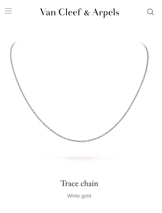 Van cleef & arpels VCA trace chain 18K white gold, Women's Fashion ...