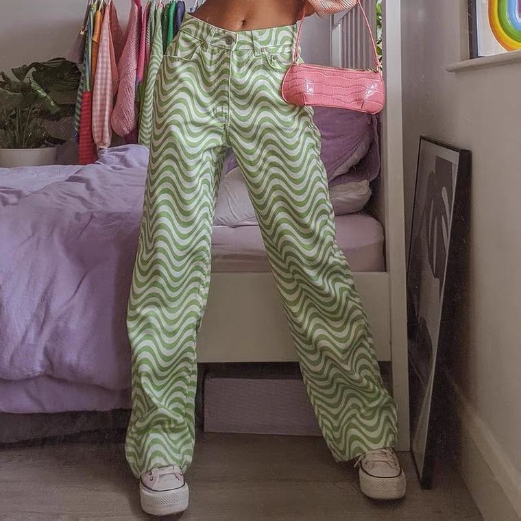 Wave Pants, Women's Fashion, Bottoms, Jeans & Leggings on Carousell