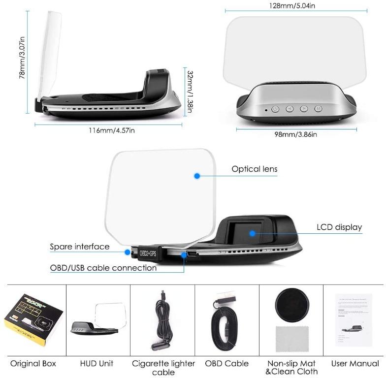 "Autopmall heads up display for cars navdy hud for car OBD2+GPS Dual ...