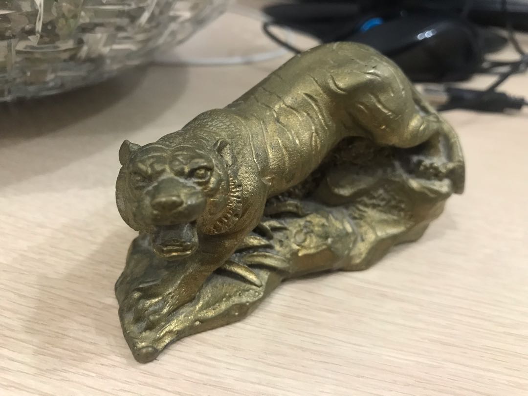 Bronze Tiger table statue, Furniture & Home Living, Home Decor, Other ...