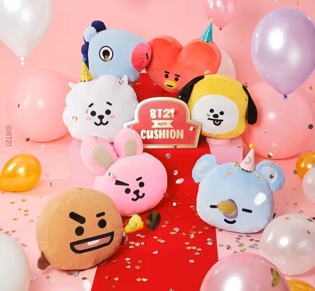 BT21 42cm Face Cushion Official Linefriends RESTOCK Koya RJ Shooky Mang ...