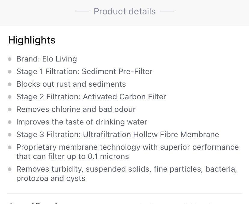 ELO living gurgle tap filter F68, Furniture & Home Living, Bathroom ...