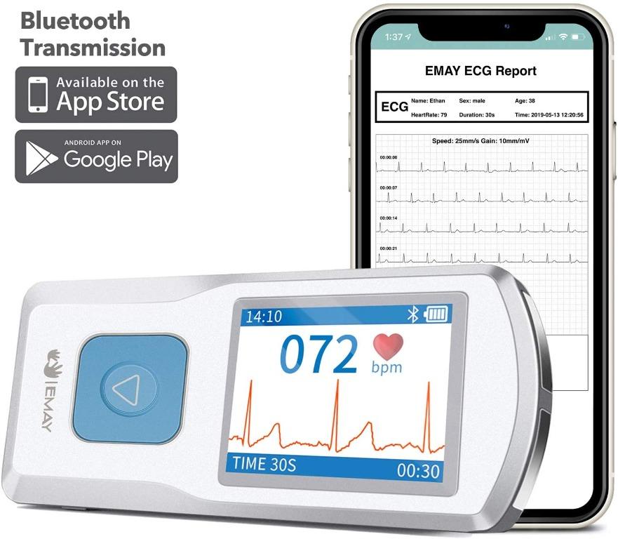 EMAY Portable ECG Monitor (for iPhone & Android, Mac & Windows ...