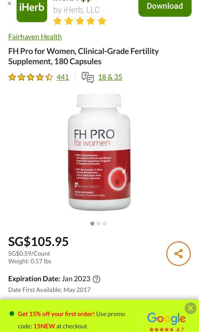 Fh Pro For Women Clinical Grade Fertility Supplement 180 Capsules