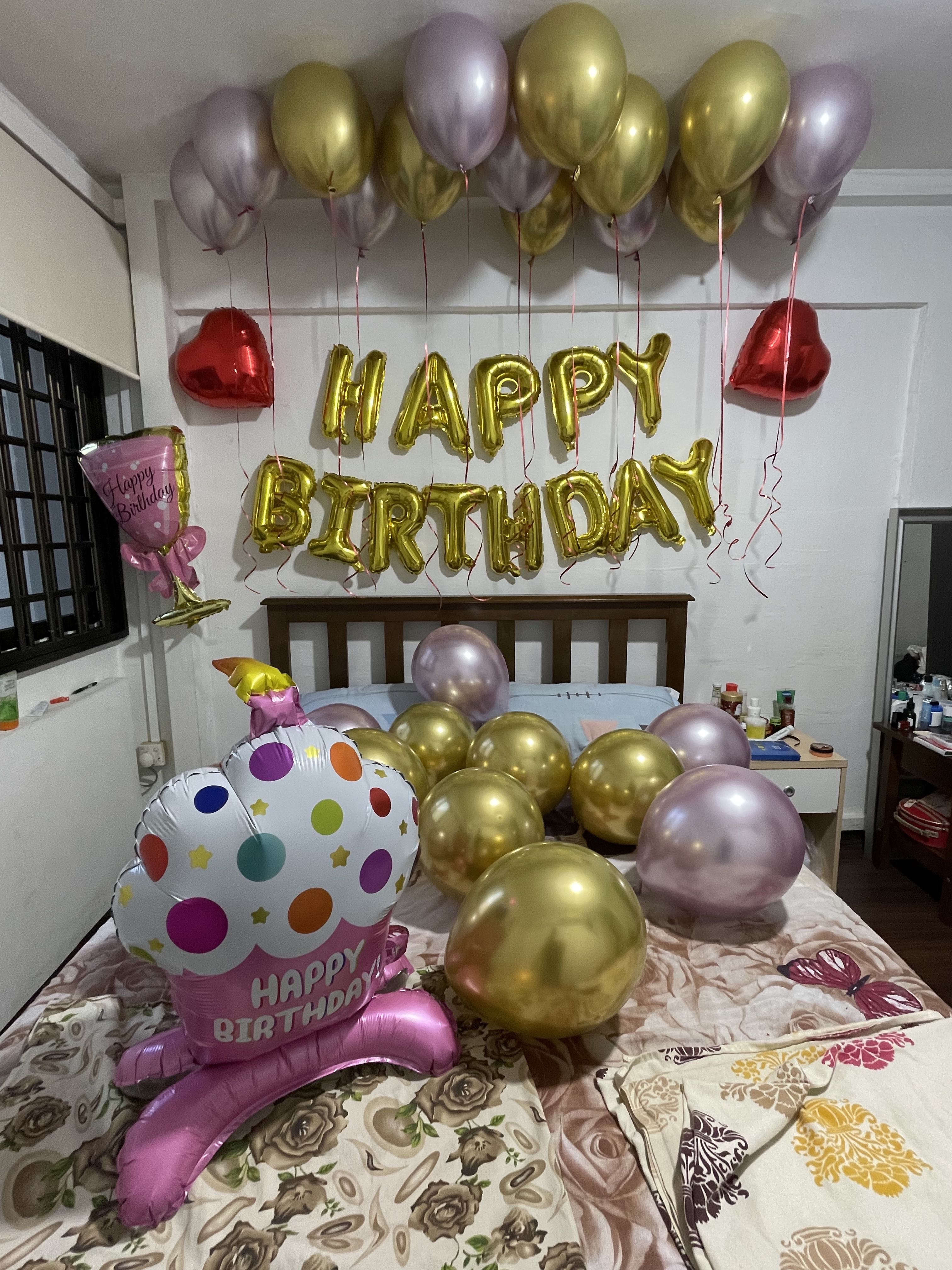 Happy Birthday Balloons room surprises setup, Hobbies & Toys ...