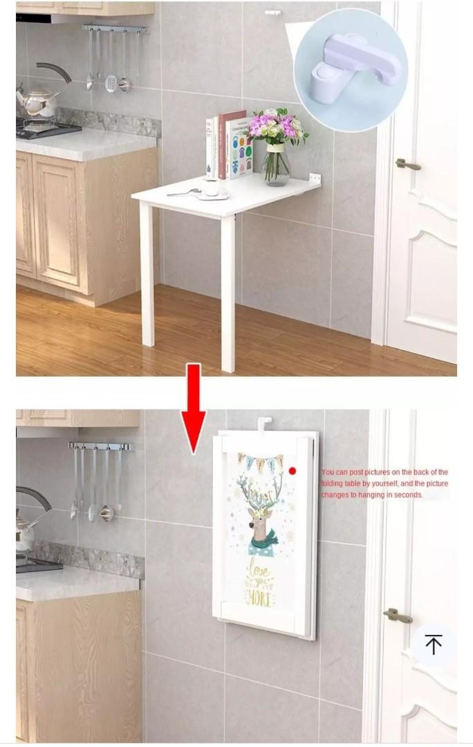 Invisible Foldable Table - white color, Furniture & Home Living ...