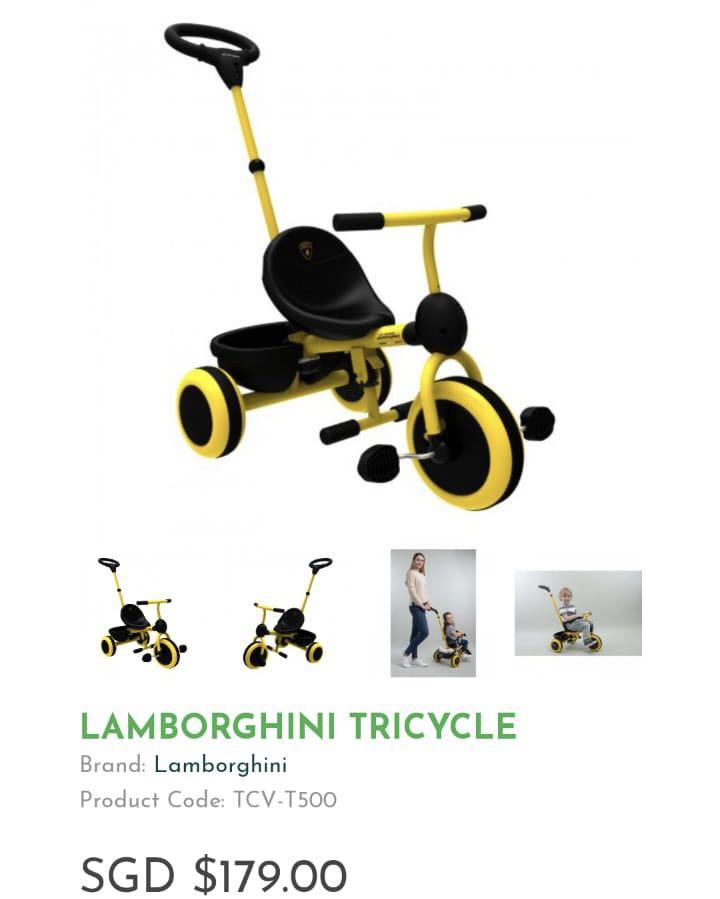 Lamborghini Kids Tricycle ( good condition), Babies & Kids, Infant ...