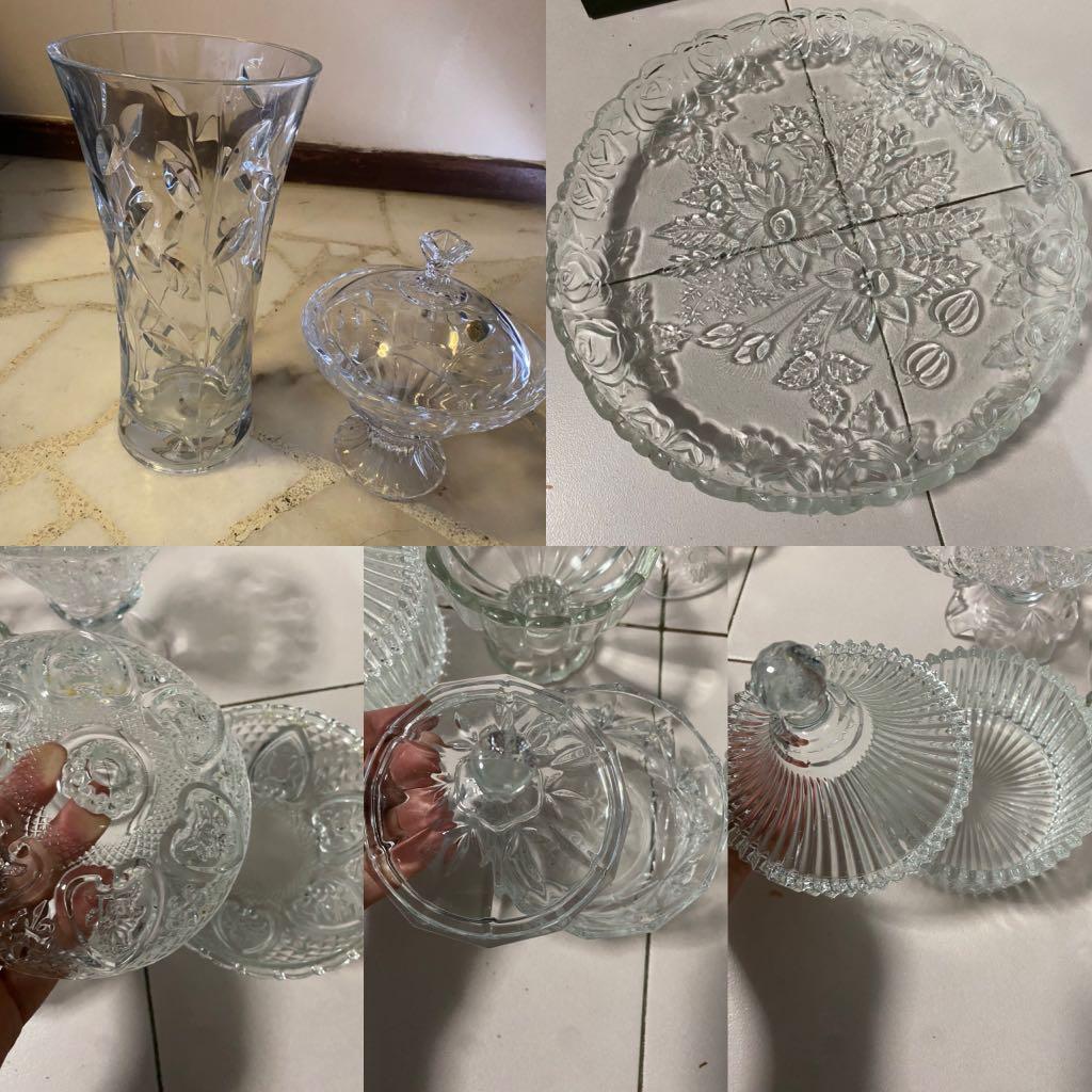 Laurus RCR Crystal Vase & Trinket Box, Glass Tray & Canisters ...