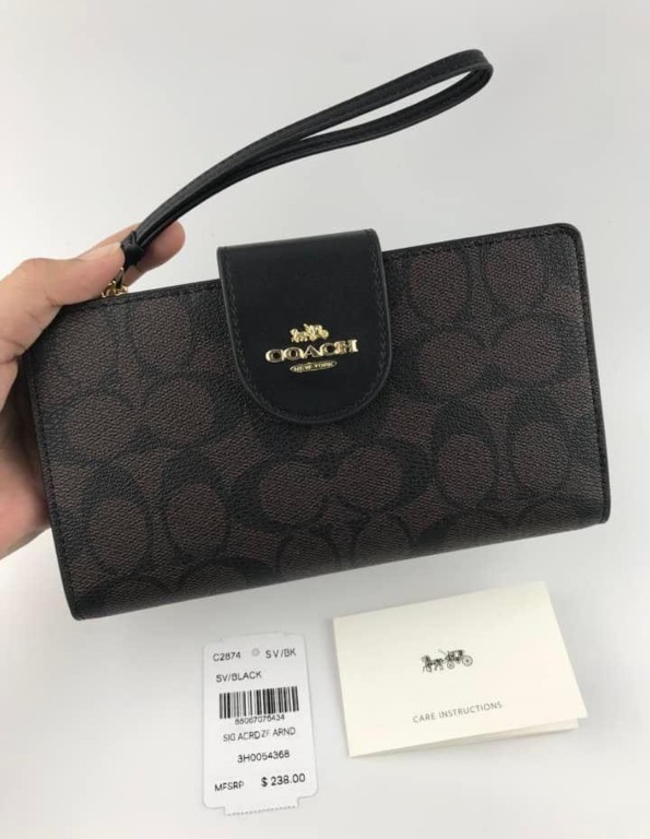 New Coach Original TECH PHONE WALLET IN COLORBLOCK SIGNATURE CANVAS ...