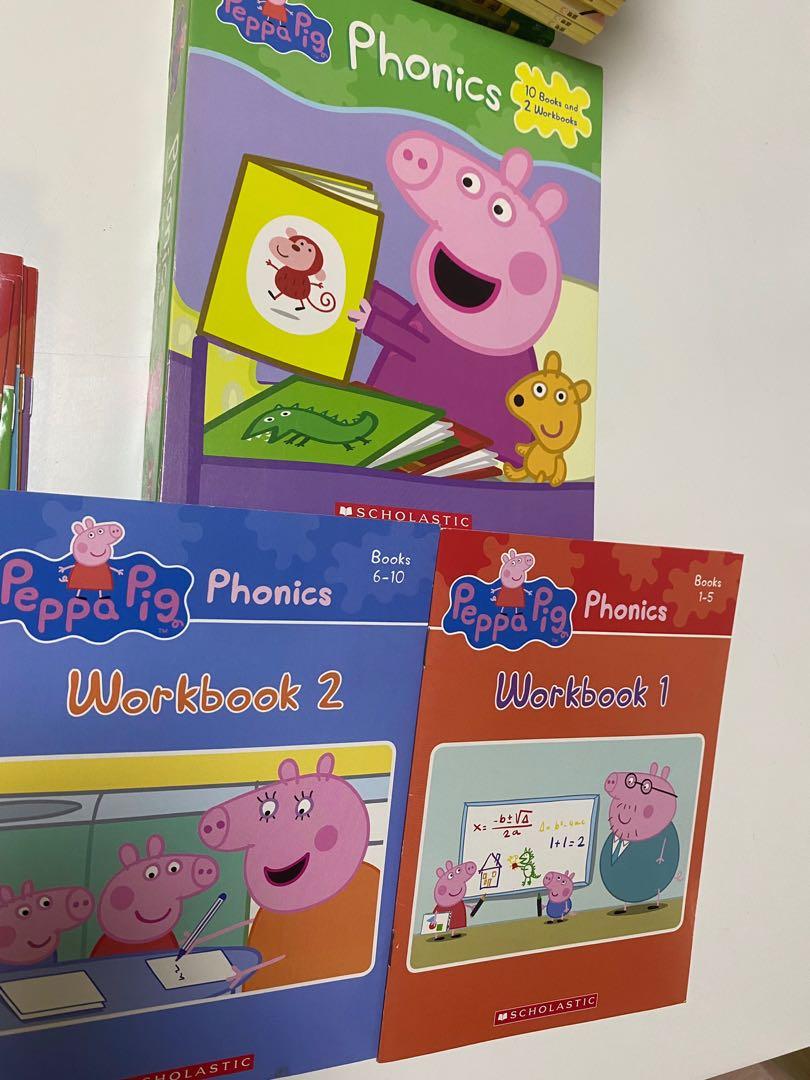 Peppa Pig Phonics boxed set Scholastic 10 Books and 2 Workbooks, 興趣及遊戲 ...