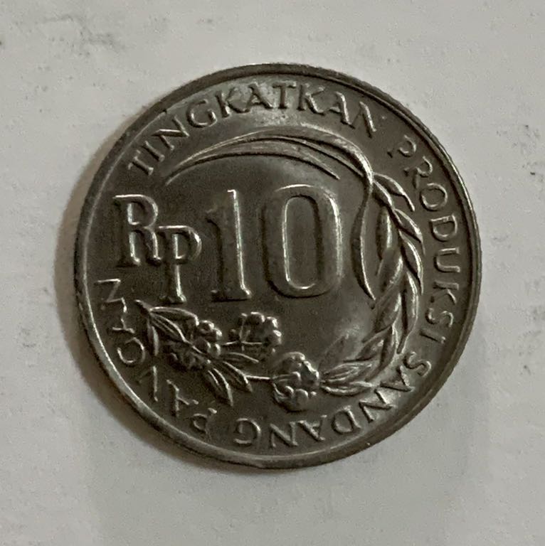 Rare 1971 Indonesia 10 Rupiah Coin, Hobbies & Toys, Collectibles ...