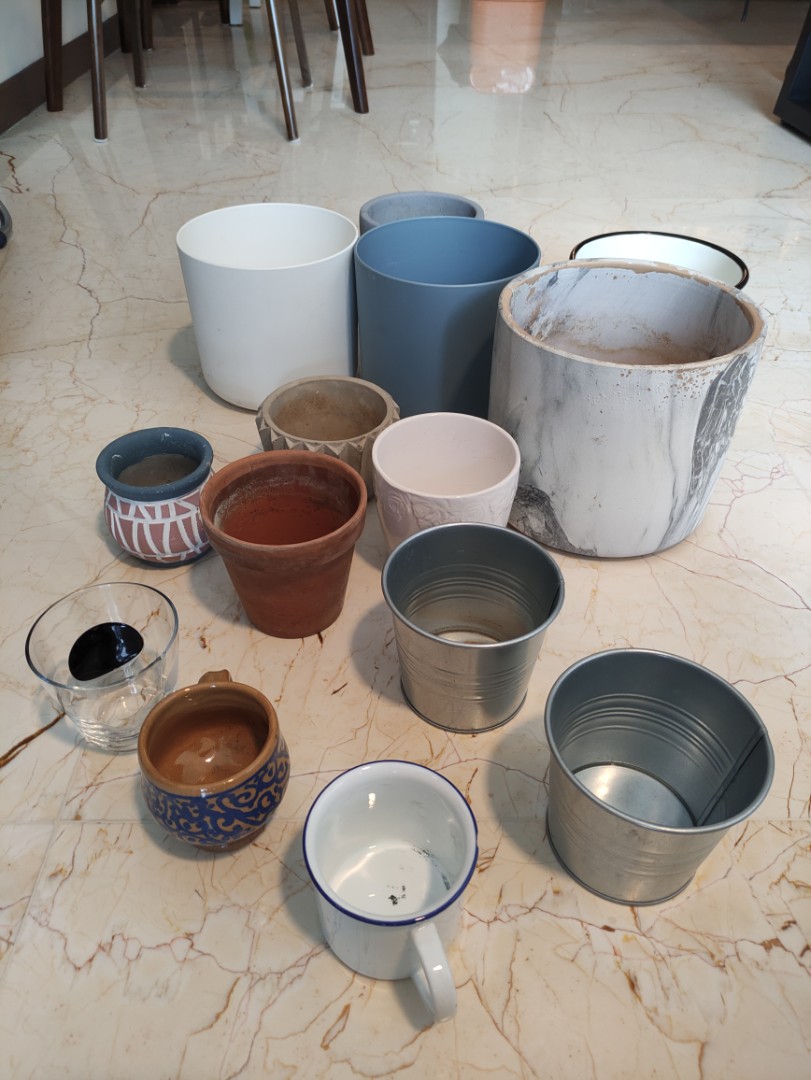 Set of 13 Pots/Planters, Furniture & Home Living, Gardening, Pots ...