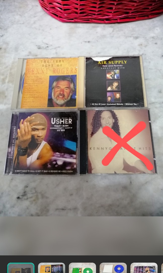 4 English songs singer's Albums CDs, Kenny Rogers, Air Supply, USHER ...