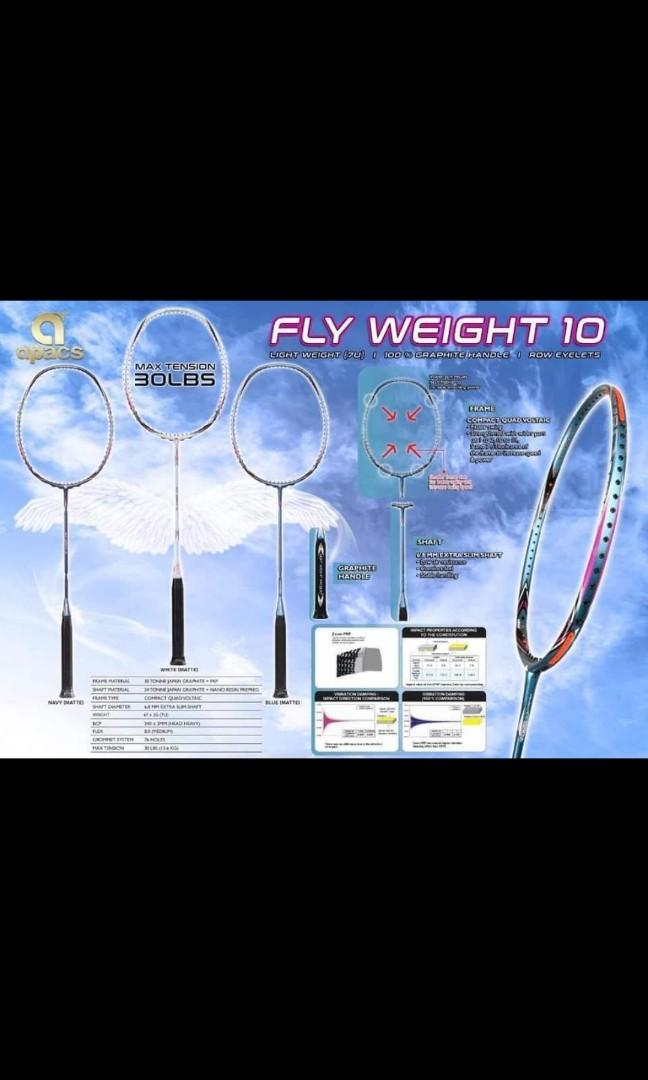 Apacs Fly Weight 10, Sports Equipment, Sports & Games, Racket & Ball ...