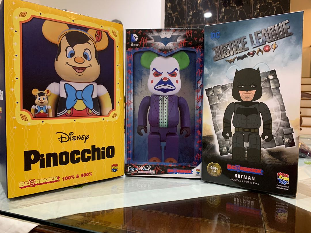 Bearbrick Batman , joker and Pinocchio 400%, Hobbies & Toys, Toys ...