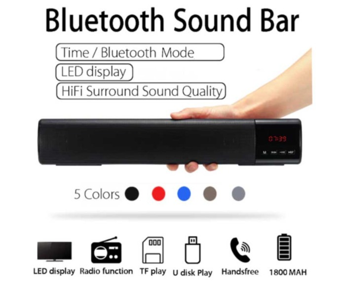 Bluetooth Speaker Bar Mini Portable Speaker LED Display HIFI Surround ...