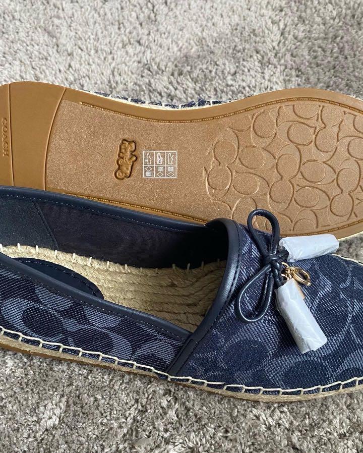 COACH CARSON SIGNATURE DENIM ESPADRILLES size 7, Women's Fashion ...