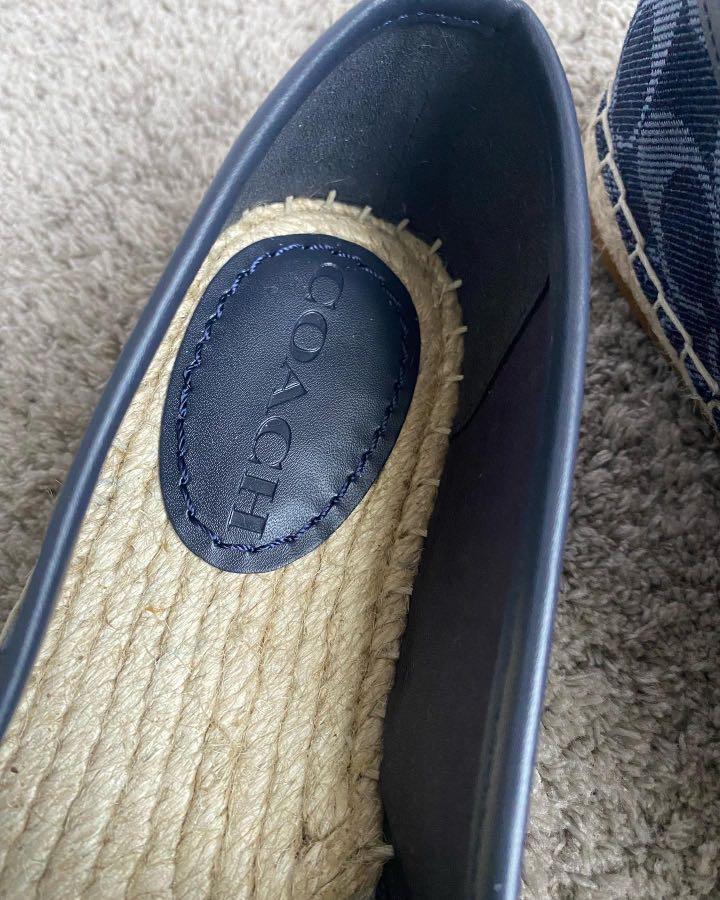 COACH CARSON SIGNATURE DENIM ESPADRILLES size 7, Women's Fashion ...