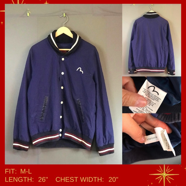 Evisu Bomber Varsity Jacket Style, Men's Fashion, Coats, Jackets and ...