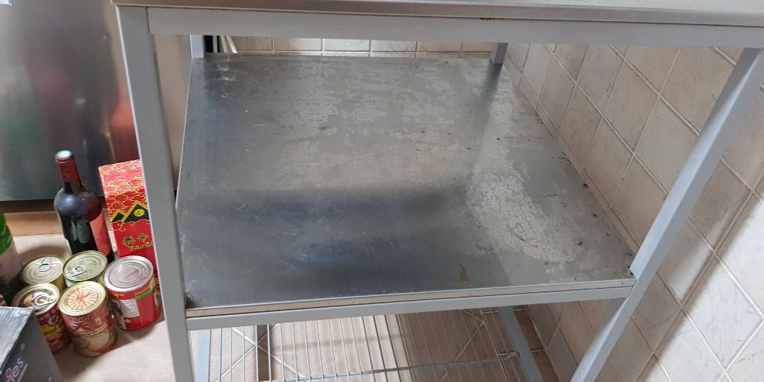 Ikea 3 tier metal rack shelf storage island trolley, Furniture & Home ...